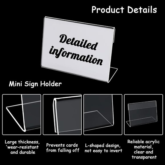 Party Supplies | 3 Pcs Mini Acrylic Sign Holder Clear Name Tag Holder ...